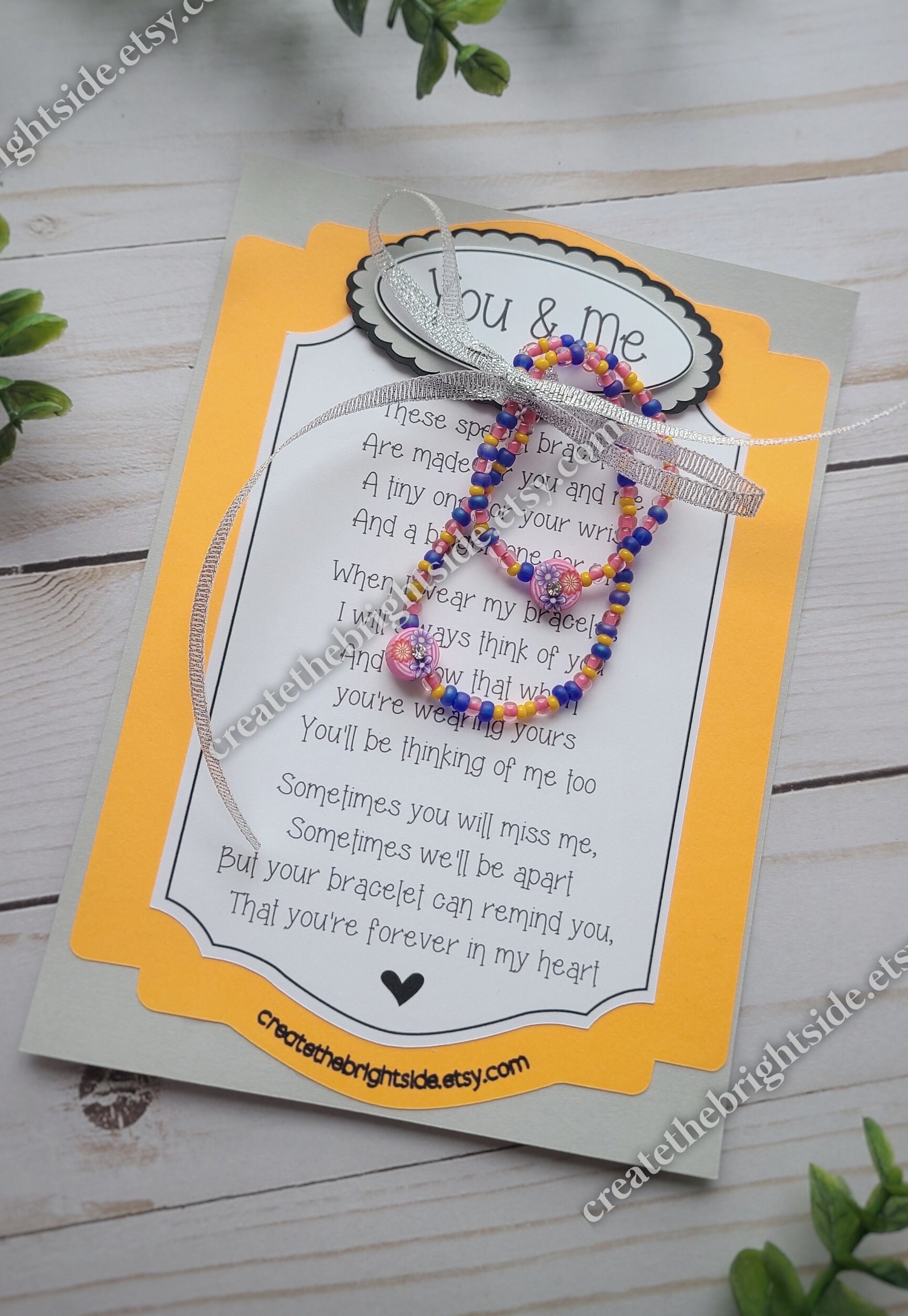 Matching Bracelet Set With Poem Separation Bracelets First - Etsy