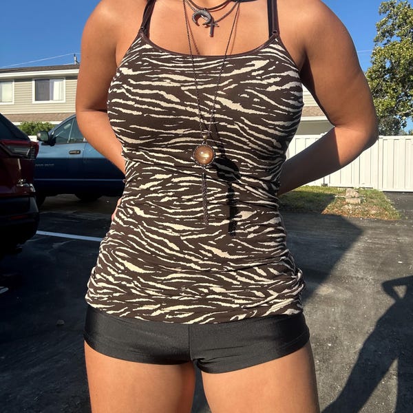 Zebra Print Tops Y2k - Etsy