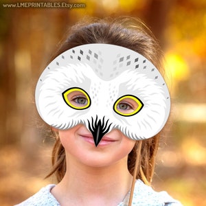Snow Owl Mask Bird Printable Halloween Costume Party PDF Paper Craft ...