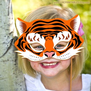 Tiger Mask Printable Halloween Costume Animal Masks Jungle Safari Party ...