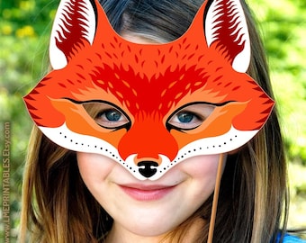 Fox Mask Printable Paper DIY for Kids and Adults. PDF - Etsy