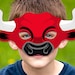 Red Bull Mask Printable Ox Buffalo Carnival Paper Costume Halloween ...
