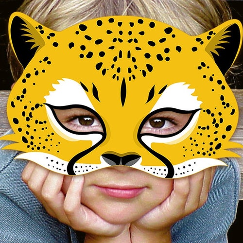 Cheetah Mask Printable Cheetah Costume Mask Paper Safari Party - Etsy ...