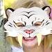White Saber Tooth Tiger Mask Printable Costume Smilodon Prehistoric ...