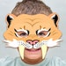 Smilodon Mask Printable Halloween Costume Sabertooth Tiger Prehistoric ...