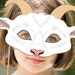 Goat Mask Printable Halloween Costume Nanny White Goat Animal Farm ...