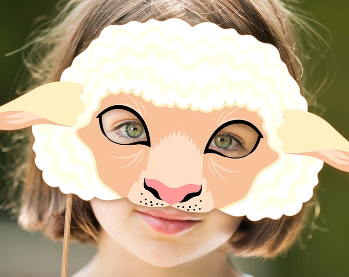 Paper Mâché Sheep Mask, Sheep Costume, Halloween Mask, Masquerade Masks ...