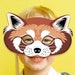 Red Panda Mask Printable Halloween Costume Asian Animals Paper Mask ...