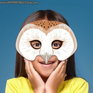 Barn Owl Mask Bird Printable Halloween Costume Party PDF Paper Craft ...
