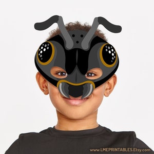 Ant Mask Printable Costume Black Insect Bug Crafts Halloween Activity ...