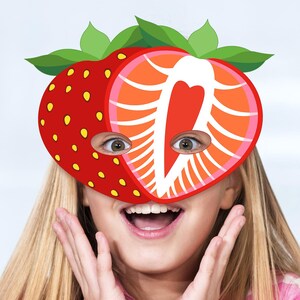 Strawberry Mask Printable Costume Food Activity Fruit School Halloween ...