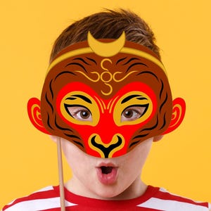 Monkey King Mask Printable Costume Sun Wukong Journey to West School ...