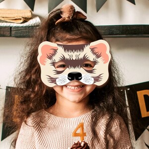 Ferret Mask Printable Weasel Carnival Costume Woodland Animal Party ...