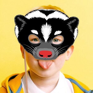 Skunk Mask Printable Halloween Costume Animal Woodland Stink Badger ...