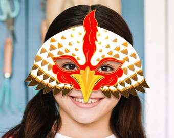Rooster Mask Printable Halloween Costume Chicken Farm Animal Easter Kid ...
