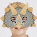 Triceratops Mask Printable Dinosaur Costume Animal Carnival Halloween ...