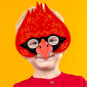 Cardinal Red Mask Printable Animal Bird Carnival Halloween Costume ...