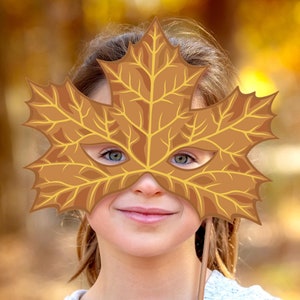 Maple Leaf Printable Mask Autumn Carnival Halloween Canadian Tree Paper ...