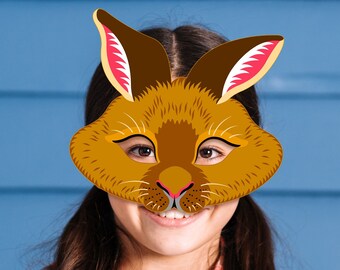 Gray Rabbit Printable Mask Bunny Netherland Easter Halloween Paper ...