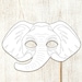 Elephant Coloring Printable Mask Halloween Costume Safari Jungle Animal ...