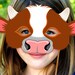 Cow Mask Printable Costume Calf Halloween Brown White Mask Animal Farm ...
