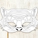 Tiger Coloring Mask Printable Animal Costume Masks Zodiac - Etsy