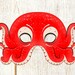 Red Octopus Mask Printable Halloween Costume Animal Mask Ocean Pool ...