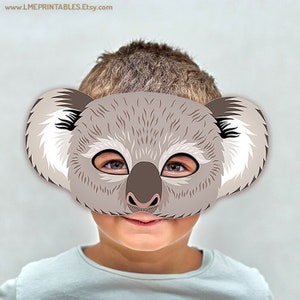 Koala Printable Mask Halloween Costume Kids Adults Gray Bear - Etsy