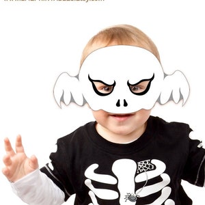 Ghost Skull Mask Printable Halloween Baby Costume Party Boo Skeleton ...