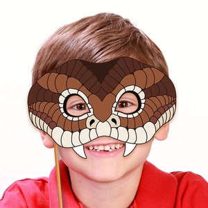 Snake Printable Mask DIY Costume Halloween Reptile Brown Lizard Animal ...