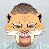 White Saber Tooth Tiger Mask Printable Halloween Costume Smilodon ...