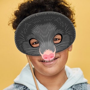 Mole Mask Printable Costume Animal Carnival Mask Moldwarp Talpa ...