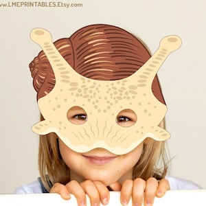 Snail Printable Mask Costume Animal Carnival Shell Party Favor Garden ...