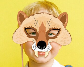 Smilodon Mask Printable Halloween Costume Sabertooth Tiger Prehistoric ...