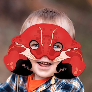 Crab Printable Mask Halloween Costume Animal Paper Masks - Etsy