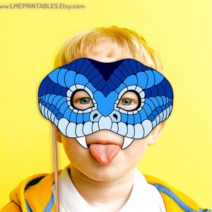 Blue Snake Printable Mask Halloween DIY Costume Reptile Lizard Animal ...
