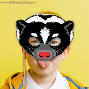 Skunk Mask Printable Halloween Costume Animal Woodland Stink - Etsy