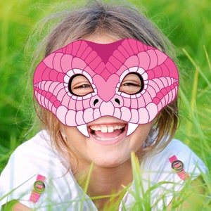 Pink Snake Printable Mask Halloween DIY Costume Reptile Lizard Animal ...