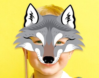Wolf Masks Printable Color Coloring Paper DIY for Kids and - Etsy