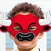 Red Bull Mask Printable Ox Buffalo Carnival Paper Costume Halloween ...