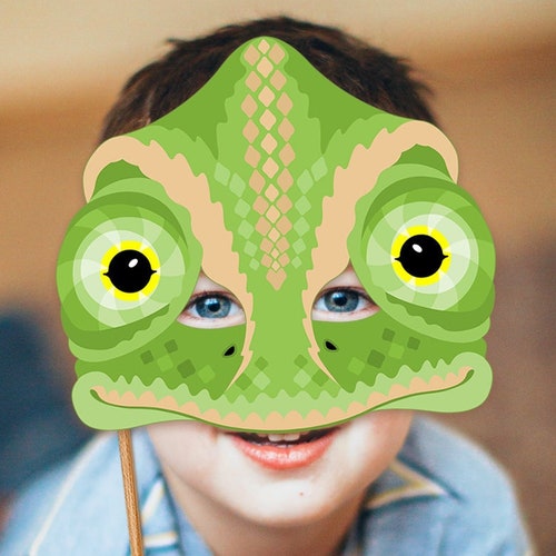 Printable Mask Halloween Costume Chameleon Lizard Mask - Etsy