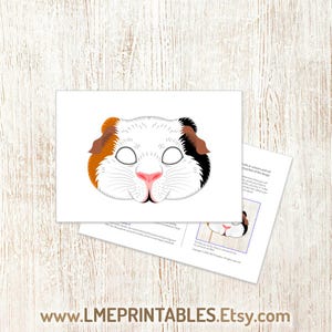 Guinea Pig Mask Printable Halloween Costume Animal Hamster Cavy Mask ...