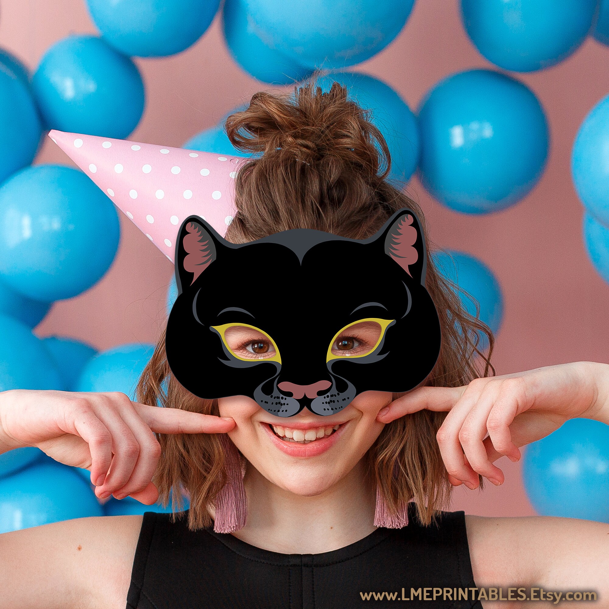 Panther Mask Printable Halloween Animal Costume Kid Adult Cat Black ...