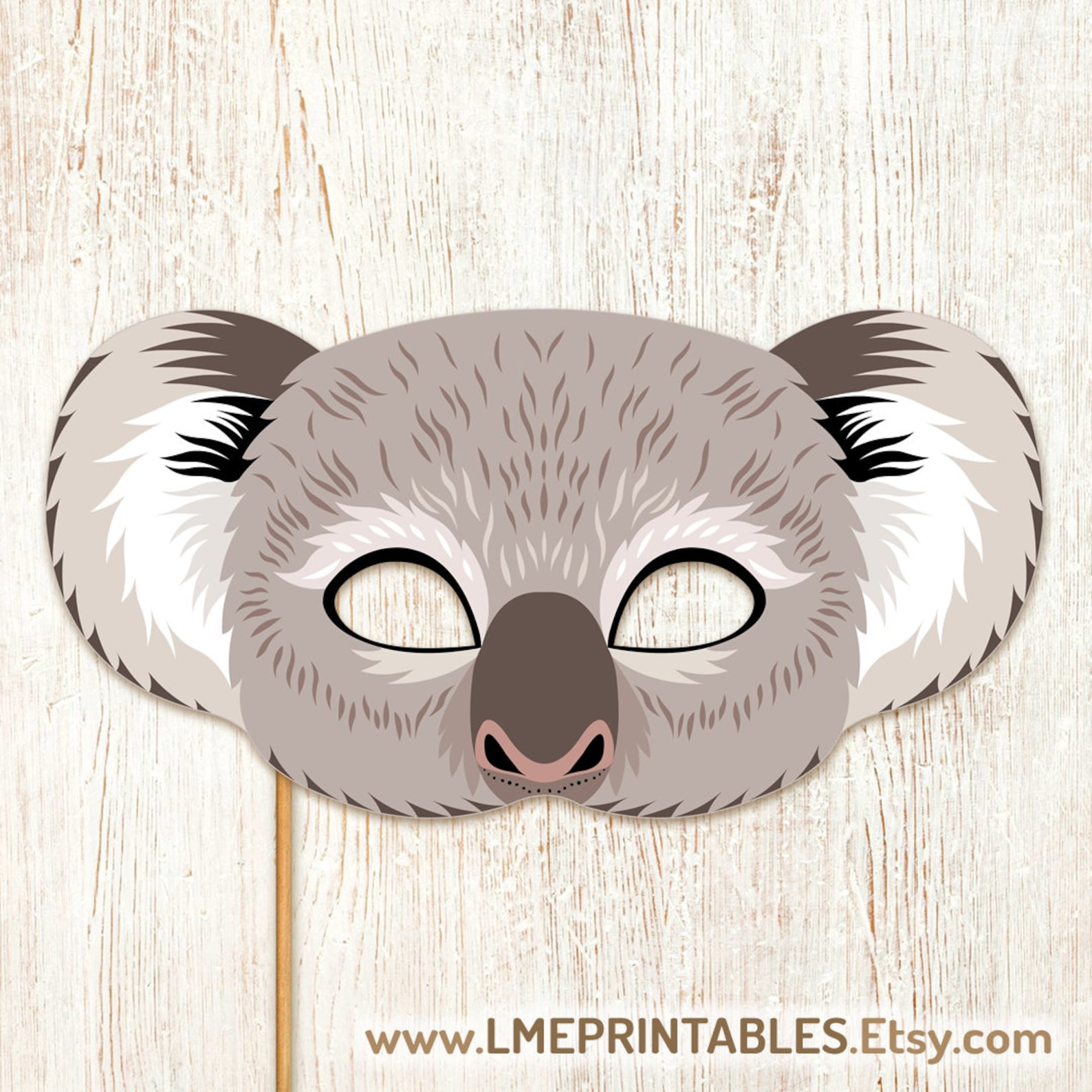 Koala Printable Mask Halloween Costume Kids Adults Gray Bear Australian ...