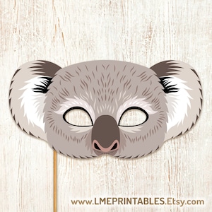 Koala Printable Mask Halloween Costume Kids Adults Gray Bear Australian ...