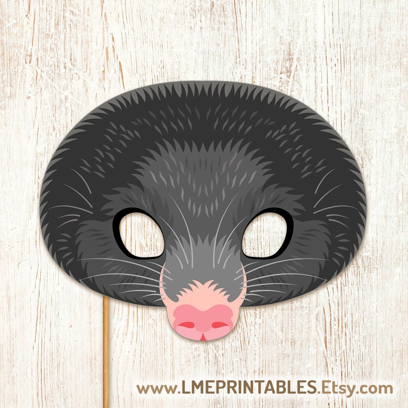 Mole Mask Printable Costume Animal Carnival Mask Moldwarp Talpa ...