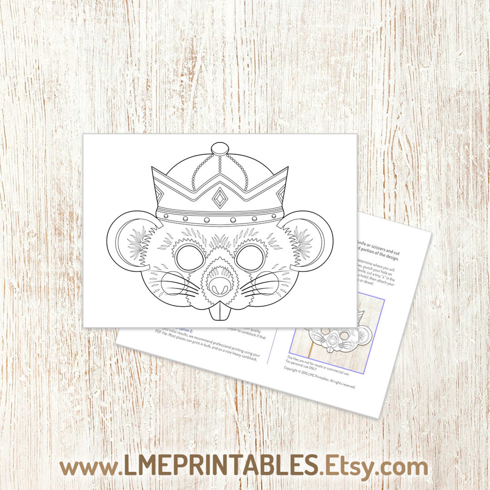 Mouse King Coloring Mask Printable Nutcracker Christmas Ballet Costume ...