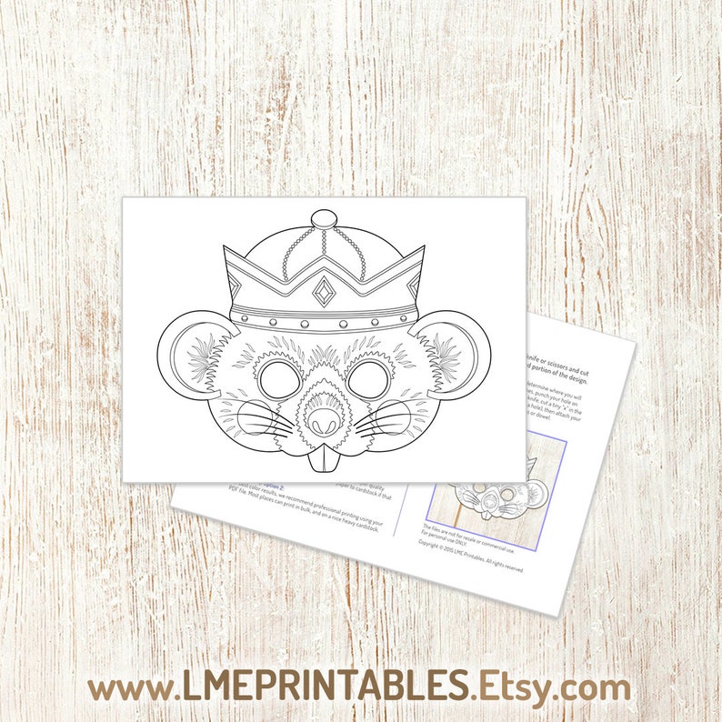 Mouse King Coloring Mask Printable Nutcracker Christmas Ballet Costume ...