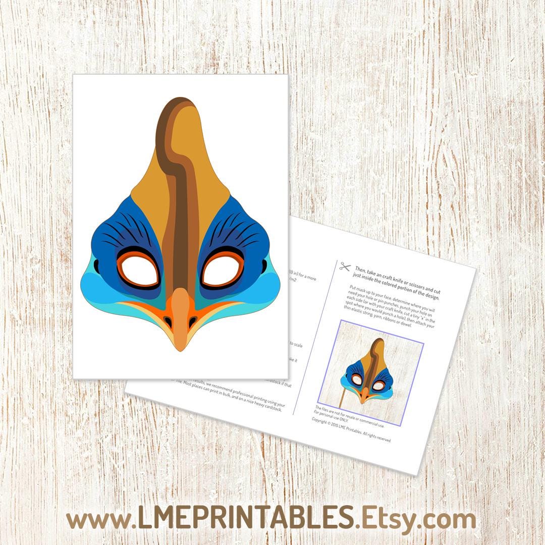 Cassowary Mask Printable Animal Bird Halloween Costume Paper Craft ...