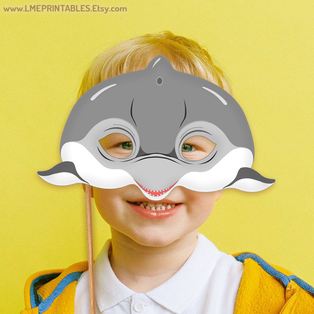 Dolphin Printable Mask Halloween Costume Pool Party Beach Sea - Etsy